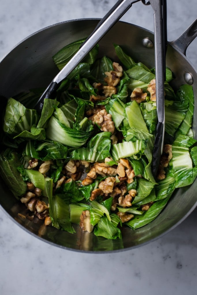 Simple Roasted Baby Bok Choy With Walnuts | Pineapple and Coconut