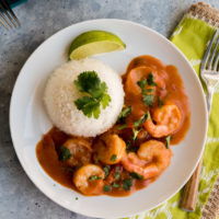 Cuban Shrimp Coconut Sofrito and Rice - Pineapple and Coconut