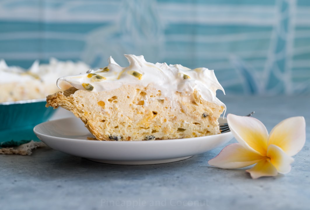 Hawaiian Passion Fruit Chiffon Pie (Hamura Saimin Lilikoi Chiffon Pie)