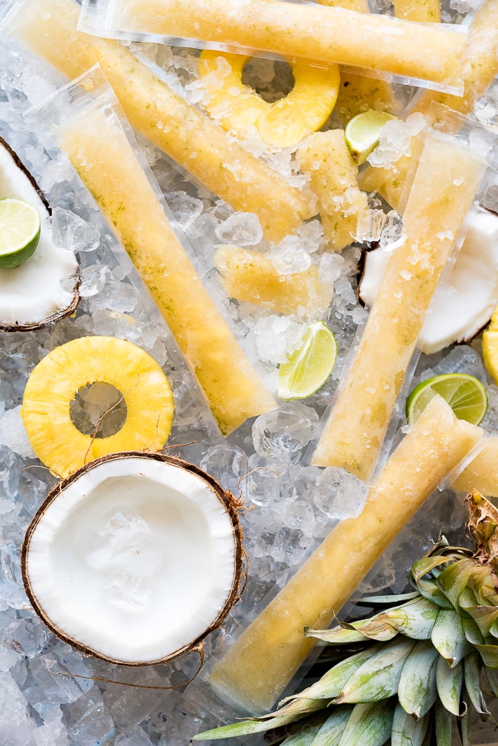 Boozy Pineapple Sweet Tea Ice Pops | Pineapple and Coconut