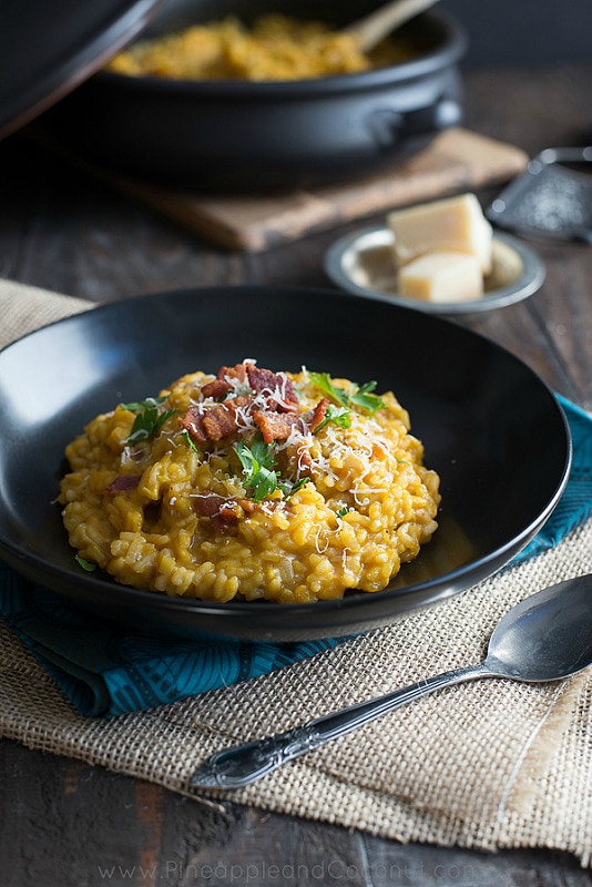 Creamy Maple Bacon Pumpkin Risotto #PumpkinWeek