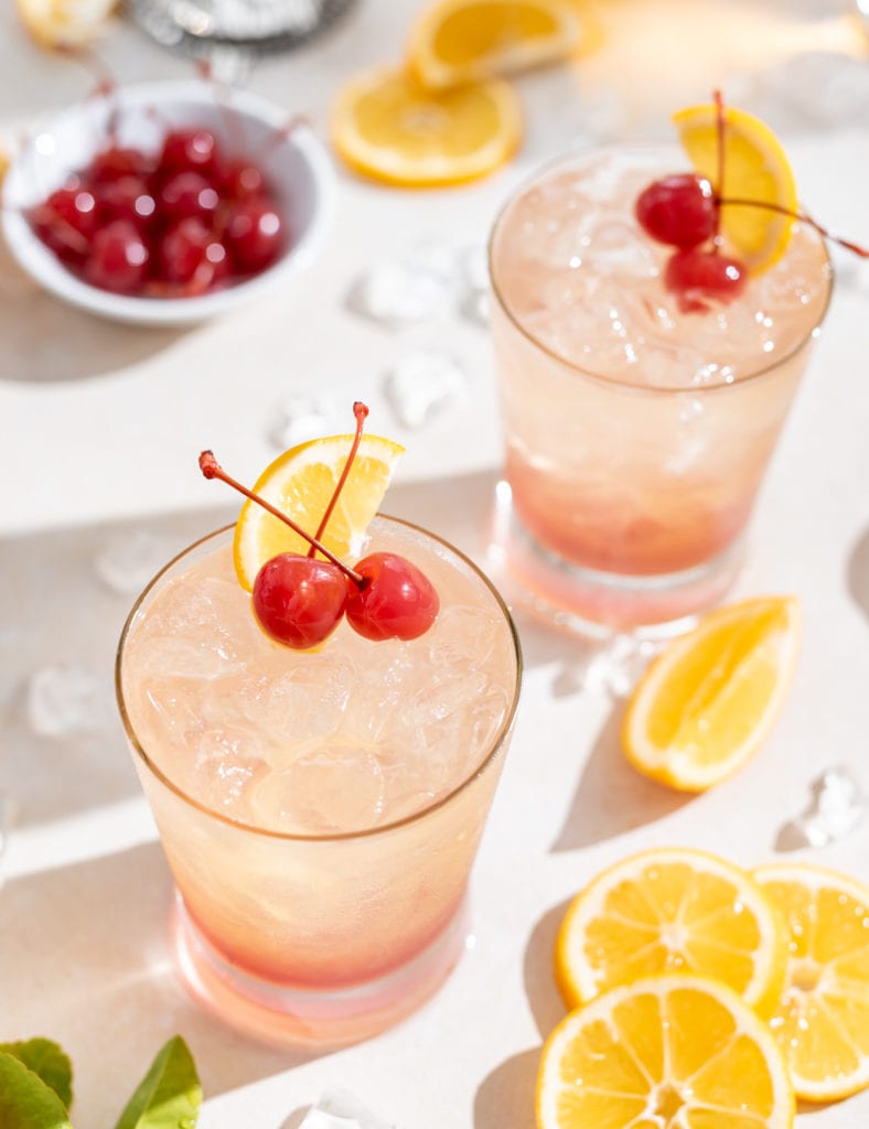 Meyer Lemon Rum Sour Cocktail - Pineapple and Coconut