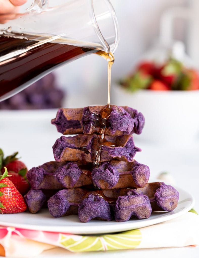 Ube Mochi Waffles ( Purple Sweet Potato Mochi Waffles)
