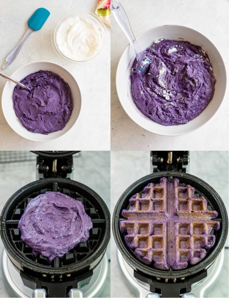 Ube Mochi Waffles ( Purple Sweet Potato Mochi Waffles)