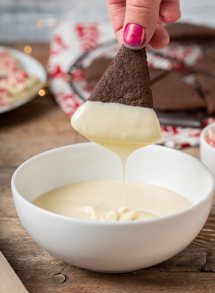 White Chocolate Dipped Mocha Shortbread
