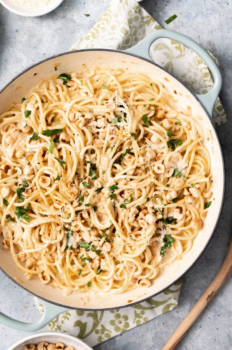 Creamy Meyer Lemon Mascarpone Pasta with Hazelnuts and Fresh Garlic ...