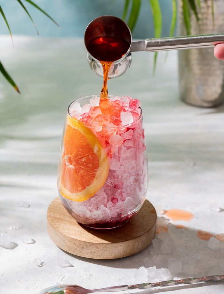 Tropical Hibiscus Spritz Cocktail - Pineapple and Coconut