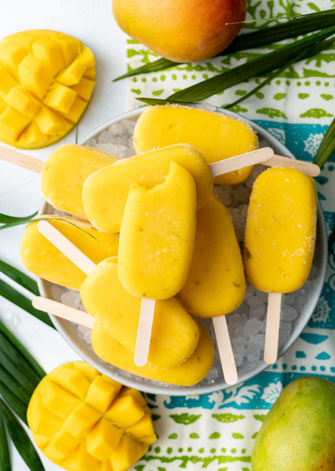 Tropical Calamansi Mango Sorbet Bars - Pineapple and Coconut