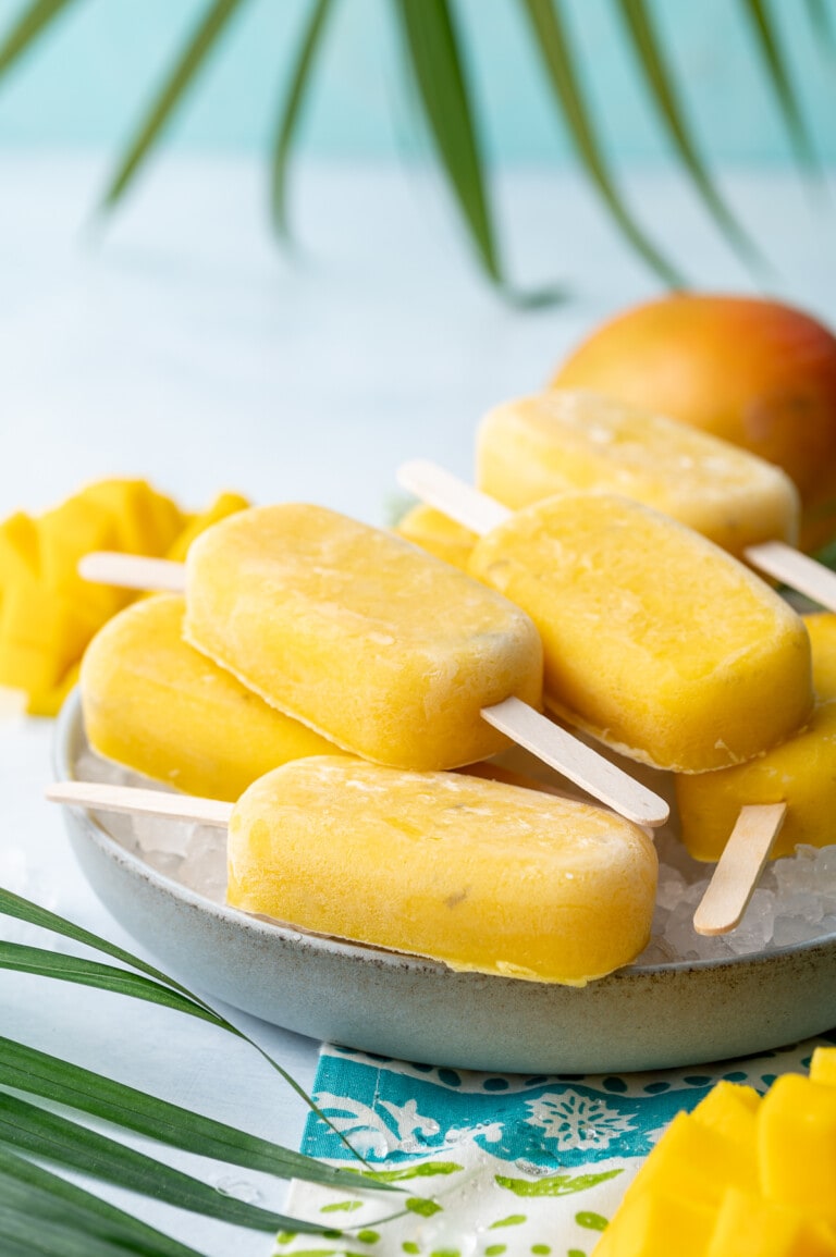 Tropical Calamansi Mango Sorbet Bars - Pineapple and Coconut