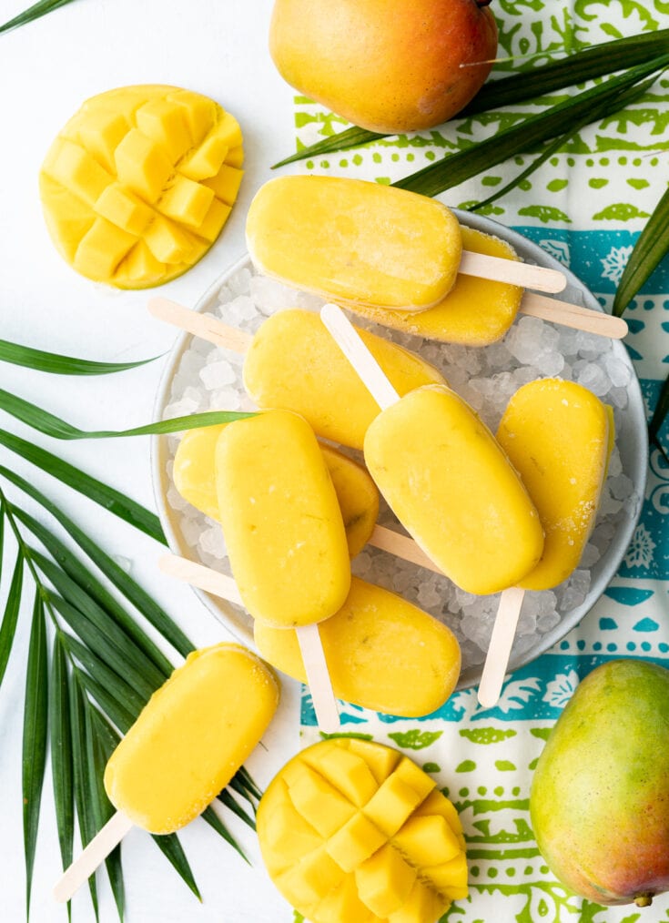 Tropical Calamansi Mango Sorbet Bars - Pineapple and Coconut