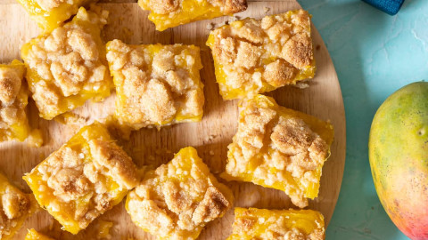 Malted Macadamia Nut Mango Crumb Bars - Pineapple and Coconut