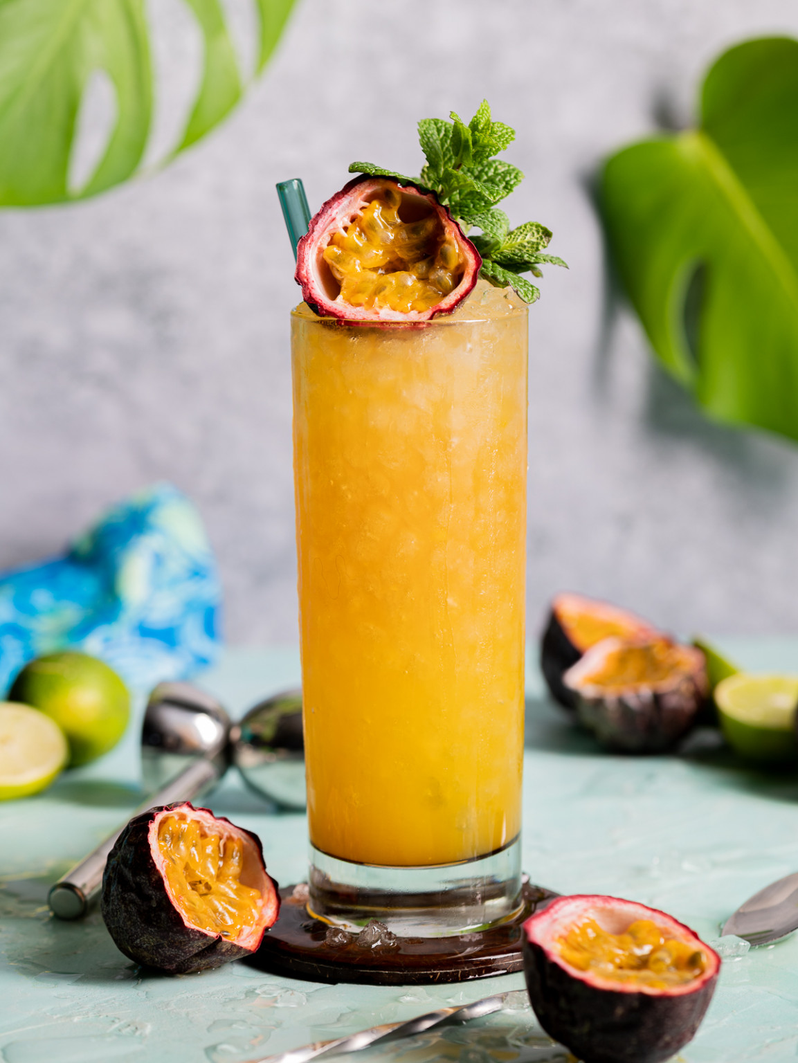 Passion Fruit Swizzle Cocktail