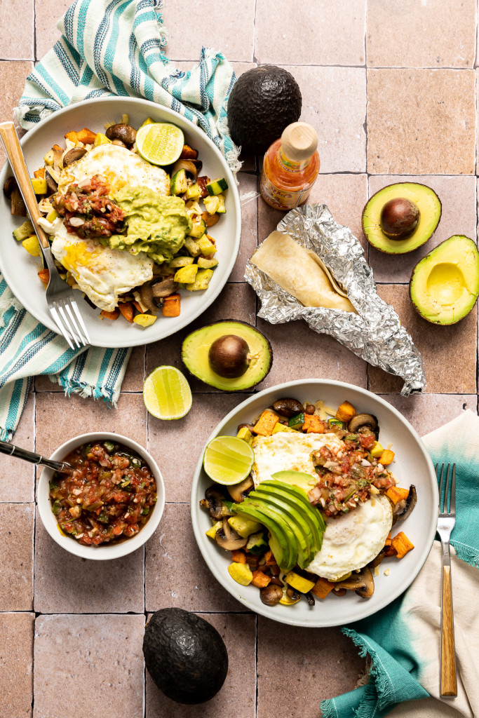 California Sweet Potato Breakfast Bowls with Sautéed Veggies and ...