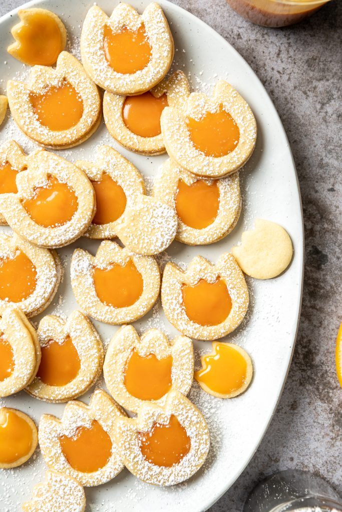 Ginger Linzer Cookies with Grapefruit Curd