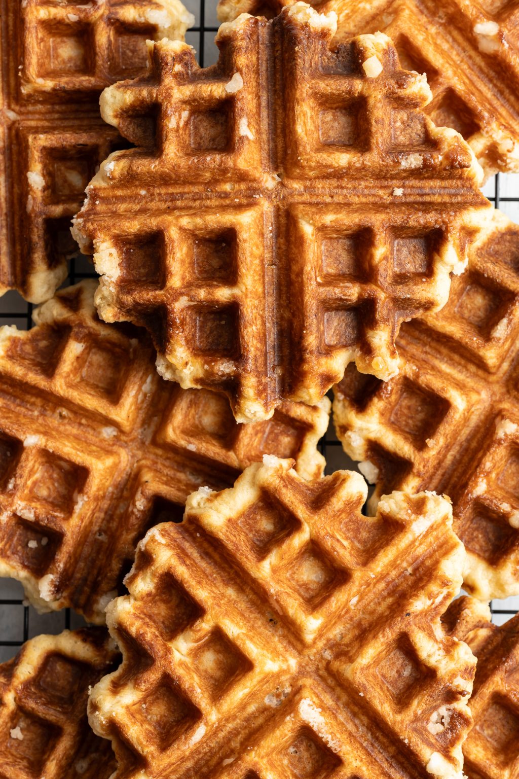 Belgian Liège Waffles with Cherry Sauce